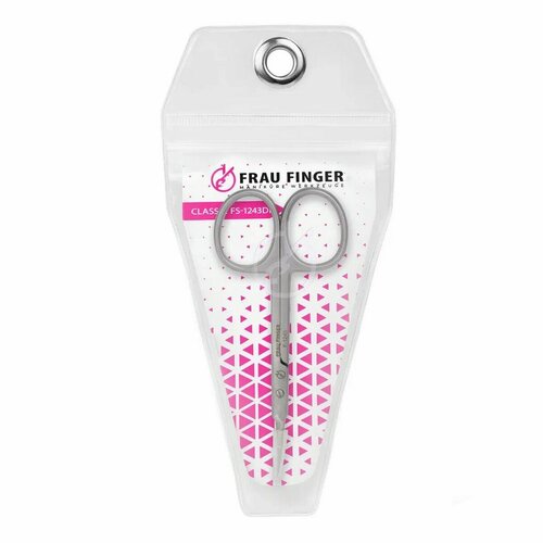 Frau Finger Ножницы маникюрные для кутикулы изогнутые / Classic FS-1243DP, матовые, ручная заточка, 10 см