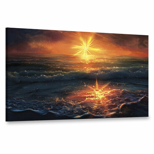 Интерьерная картина 100х60 "Звезда, погруженная в тепло океана"