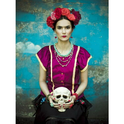 Плакат, постер на холсте Frida Kahlo/Фрида Кало/винтажный/ретро. Размер 42 на 60 см