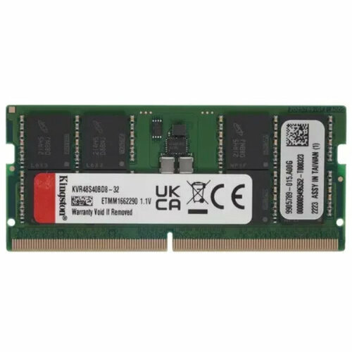 Модуль памяти Kingston DDR5 32GB 4800MT/s CL40 SO-DIMM 2Rx8, 1 year