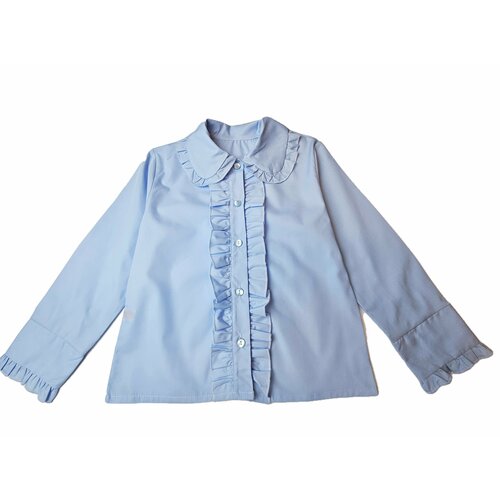 Школьная блуза Сказка, размер 110/60, голубой