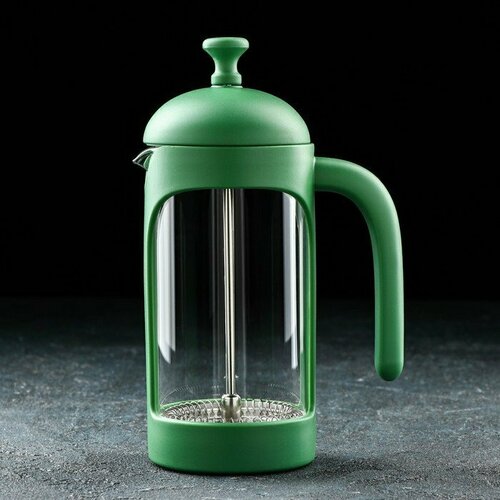 Чайник заварочный френч - пресс Magistro «Хельсинки», 350 мл, стекло, цвет зелёный (комплект из 2 шт)