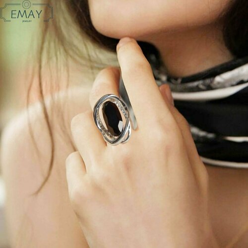 Кольцо Emay, шпинель, размер 20, черный