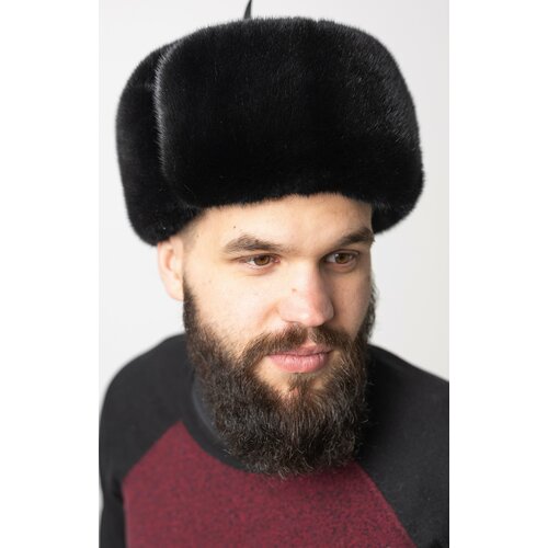 Шапка ушанка Ярмарка шапок, размер 61, черный