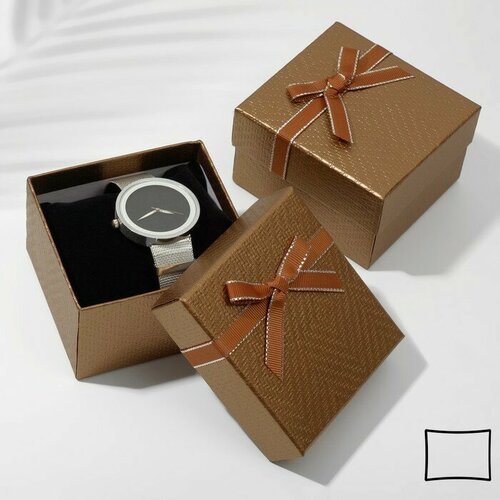 Коробочка подарочная под браслет/часы "Ромб" 8,5x9, цвет коричневый