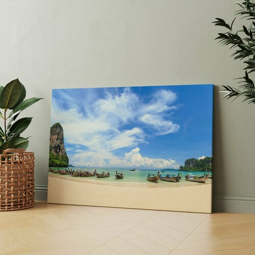 Картина на холсте (андаманское море пейзажи для туристов пляжи пхукета) 60x80 см/для интерьера/в комнату/на стену/в подарок