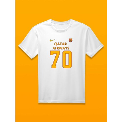 Футболка Барселона номер 70, размер XS, белый