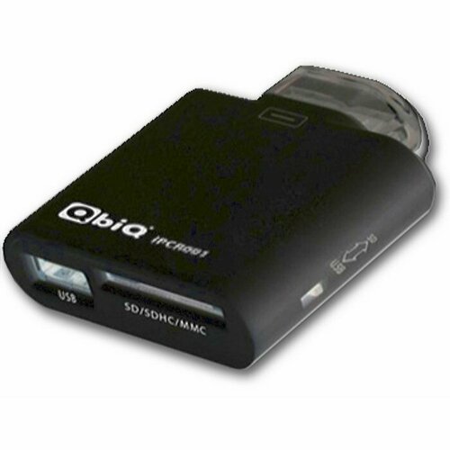 Картридер QbiQ IPCR 001 для App 30pin SD, SDHC-MMC, порт USB Af - чёрный