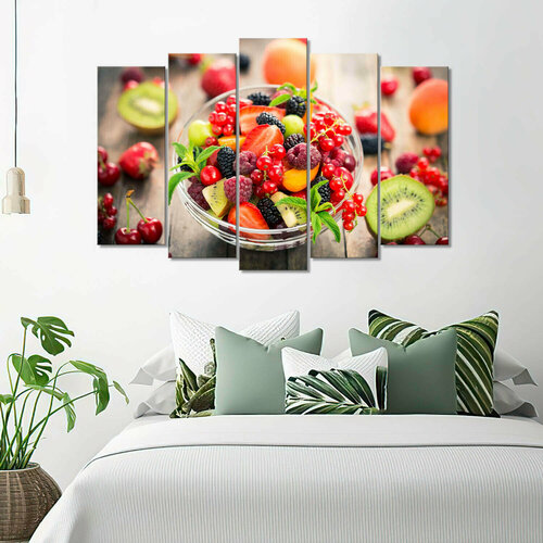 Модульная картина/Модульная картина на холсте/Модульная картина в подарок/сладкие спелые ягоды-sweet ripe berries 150х100