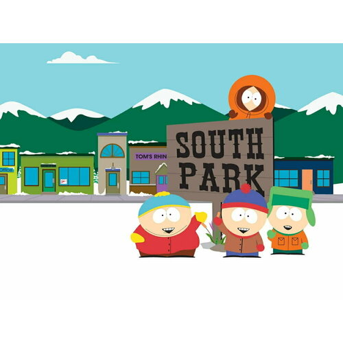 Плакат, постер на холсте South Park/Южный Парк/комиксы/мультфильмы. Размер 21 х 30 см