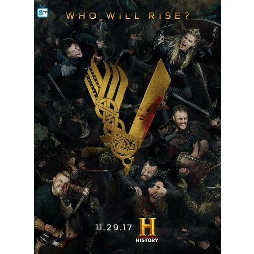 Плакат, постер на бумаге Викинги (Vikings, 2013-2020г). Размер 30 х 42 см