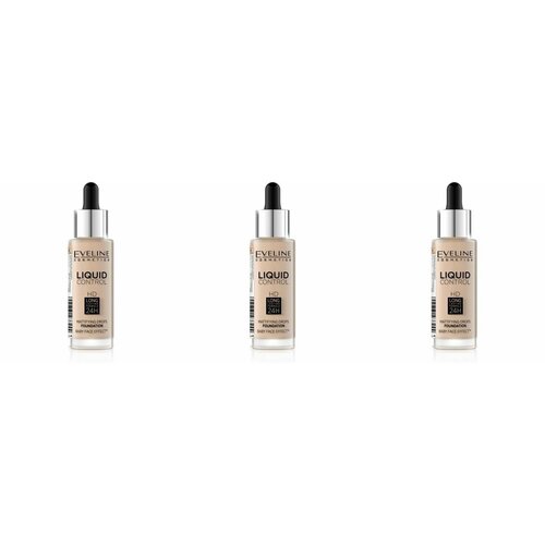 Eveline Cosmetics Крем тональный для лица Liquid Control, тон 10, 32 мл, 3 шт