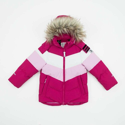 Куртка КОТОФЕЙ, размер 134, белый, розовый