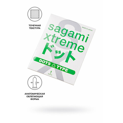 Презервативы точечно-линейные Sagami Xtreme Type-E зеленый 1 шт.