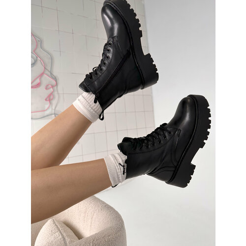 Ботинки берцы alientory Ботинки женские зимние на шнуровке размер 36, размер 37, черный