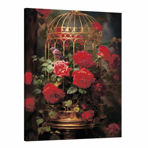 Интерьерная картина 50х70 "Розы в плену желаний"