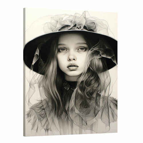 Интерьерная картина 50х70 "Девушка в шляпке"