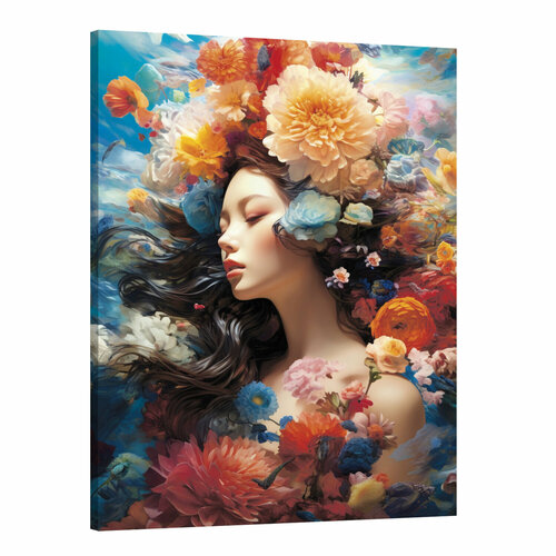 Интерьерная картина 50х70 "Цветочная россыпь"