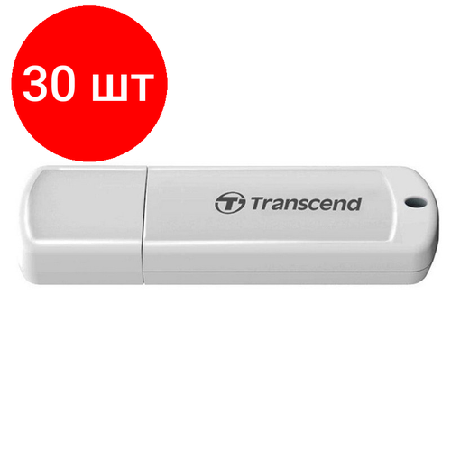 Комплект 30 штук, Флеш-память Transcend JetFlash 370, 64Gb, USB 2.0, бел, TS64GJF370