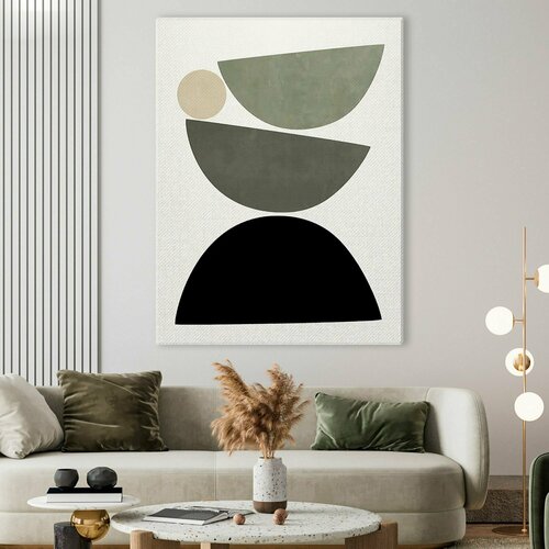 Картина на холсте для интерьера - Абстракция бохо, модерн, круг 50х70 см