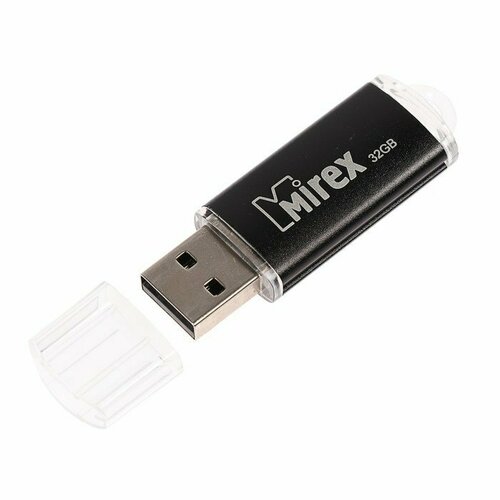 Флешка Mirex UNIT BLACK, 32 Гб, USB2.0, чт до 25 Мб/с, зап до 15 Мб/с, черная (комплект из 3 шт)