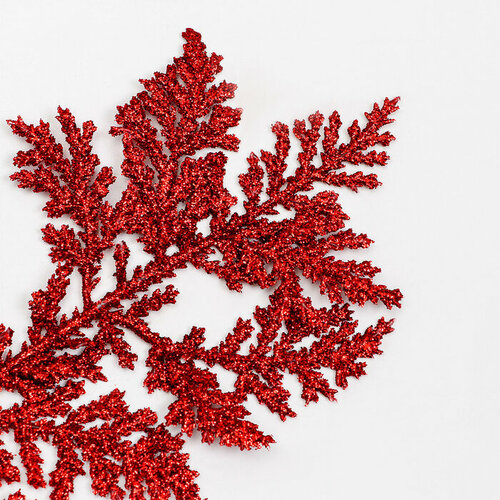 Декоративная веточка «Изумление» в красном цвете, 0,3 × 12 × 28 см, 10 штук