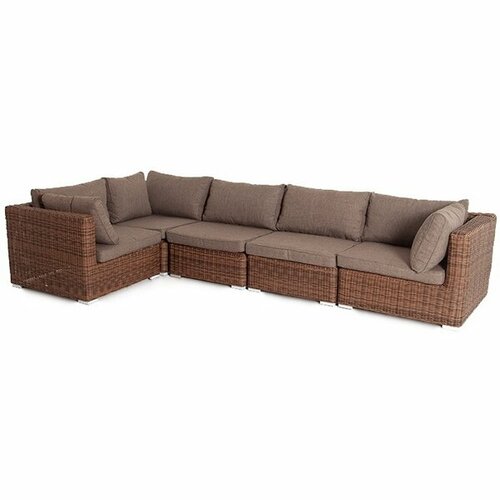 Трансформирующийся диван из искусственного ротанга, цвет коричневый 4SIS Лунго YH-C1033W-SET brown