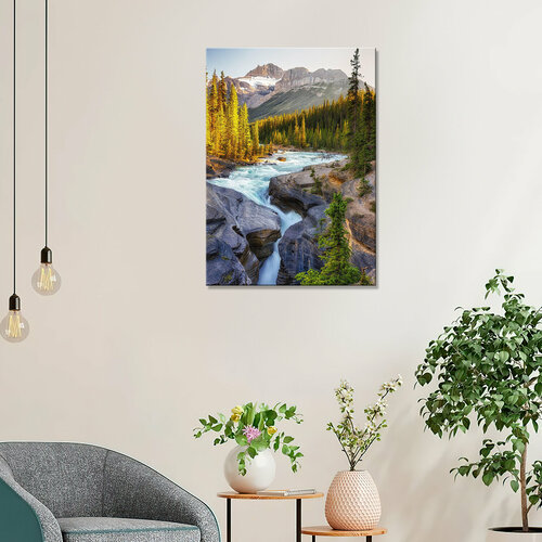 Интерьерная картина на холсте - Горный водопад 50х70