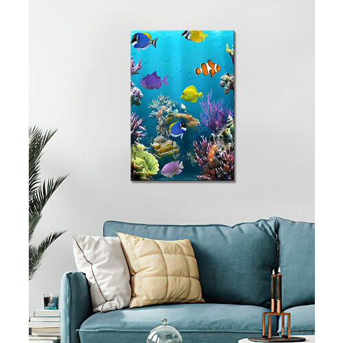Картина - Тропические рыбы, рыба (30) 60х80