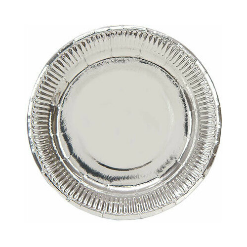 Тарелка фольгирован серебряная 17см 6штG