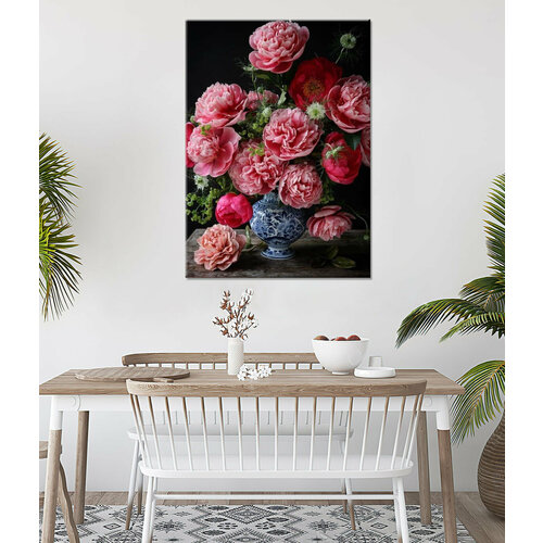 Картина/Картина на холсте/Картина на холсте для интерьера/Картина на стену/Цветы Арт: Пионы (3) - Flowers Art: Peonies (3) 40х60