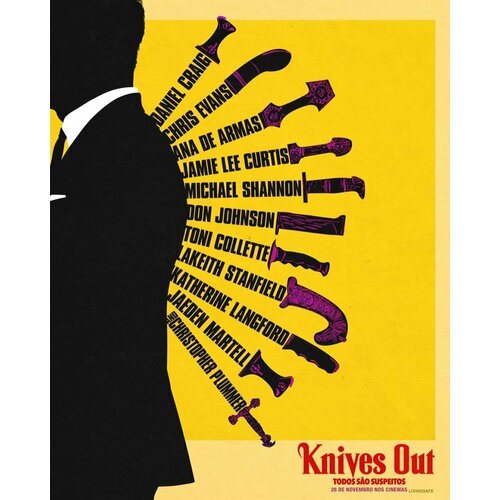 Плакат, постер на холсте Достать ножи (Knives Out, 2019г). Размер 21 х 30 см