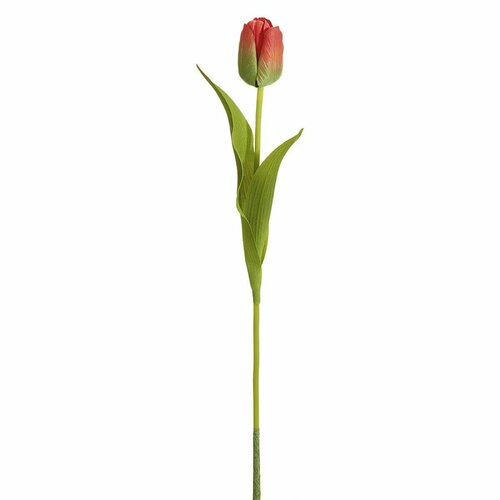 Искусственный цветок Fiebiger Floristik - Тюльпан, красный с зеленым, 46 см, 3 шт