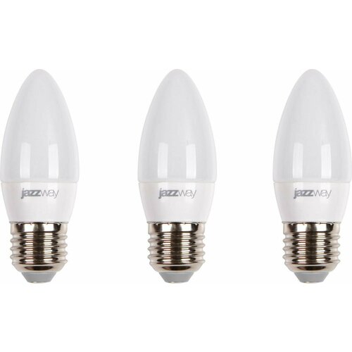 Светодиодная лампа JazzWay PLED Super Power C37 9W эквивалент 75W 3000K 820Лм E27 свеча (комплект из 3 шт)