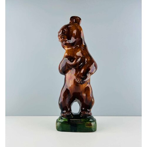 Винтажная статуэтка "Бурый медведь". Керамика. СССР, 1980-е.
