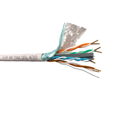 Кабель витая пара FTP4, cat.6, 23AWG, чистая медь, моножильный, экранированный, проходит Fluke Test, 80 метров