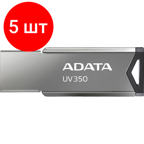 Комплект 5 штук, Флеш-память A-DATA UV350, 64GB, AUV350-64G-RBK