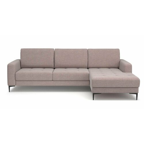 Угловой диван-кровать PUSHE раскладной Пьер, правый угол, шенилл, коричневый Malta 9