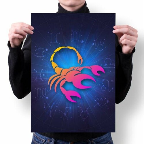 Плакат со знаком зодиака Скорпион №10, А1