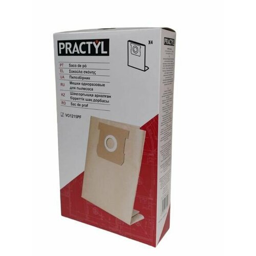 Мешки бумажные для строительного пылесоса Practyl 15 л, 4 шт.