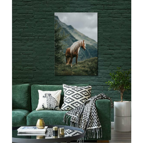 Картина на холсте для интерьера на стену - Лошади, конь, лошадка (7) 20х30