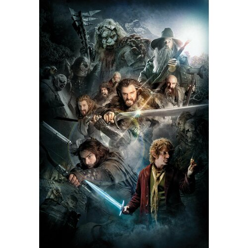 Плакат, постер на бумаге Хоббит: Нежданное путешествие (The Hobbit: An Unexpected Journey, 2012г). Размер 21 на 30 см