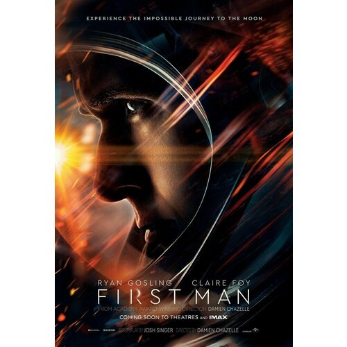 Плакат, постер на холсте Человек на Луне (First Man), Дэмьен Шазелл. Размер 21 х 30 см