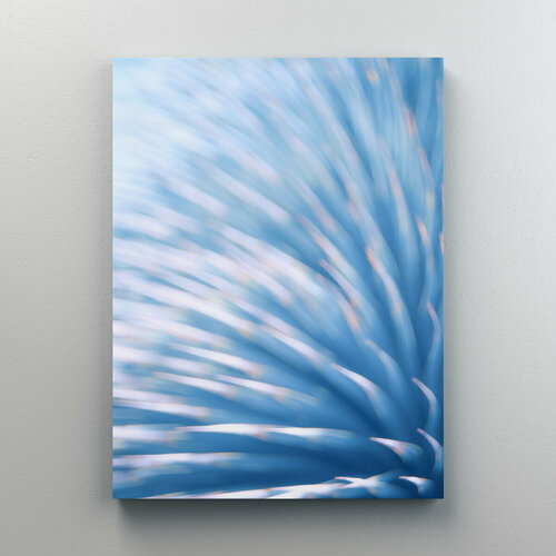 Интерьерная картина на холсте "Абстракция - голубой цветок" цветы и растения, размер 22x30 см
