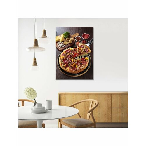 Картина на холсте с подрамником Аппетитная пицца 14 60х80