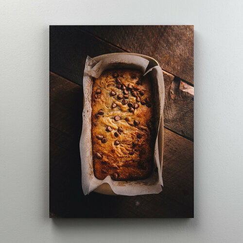 Интерьерная картина на холсте "Шоколадный кекс" выпечка, размер 45x60 см