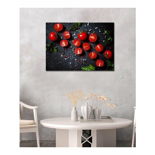 Картина на холсте с подрамником томаты со специями 50х70