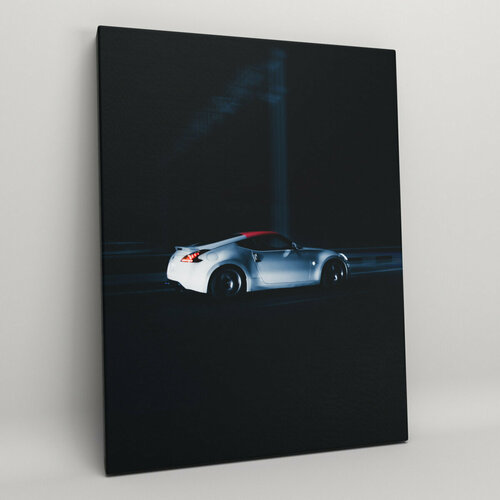 Картина на холсте (интерьерный постер) "NFS - гонки в городе" машины и автомобили, с деревянным подрамником, размер 45x60 см