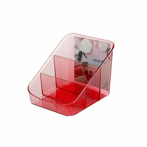 Органайзер для хранения косметических принадлежностей «Eva», 15,8 х 14,9 см, цвет прозрачный/красный (комплект из 7 шт)