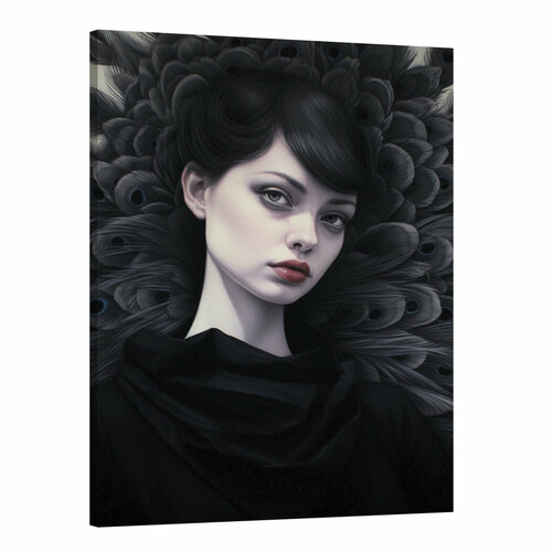 Интерьерная картина 50х70 "Девушка в черном"